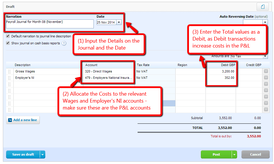 Creating A Payroll Journal Caseron Cloud Accounting Creating A Payroll Journal Caseron Cloud Accounting